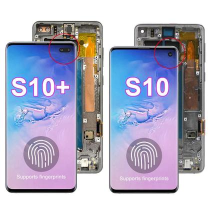 Tela LCD Samsung Galaxy S10 plus Com Impressão Digital G975F E Display ...