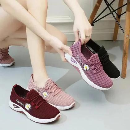 Tênis Feminino Respirável Leve Para Corrida Confortável Com Solado ...