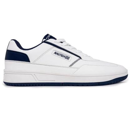 Tênis Shoe Nautica Calum Fashion para homens, branco, azul marinho ...