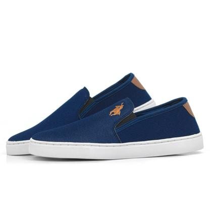 Tênis Slip-on Sapatênis Casual Masculino Calce Fácil Bordado e ...