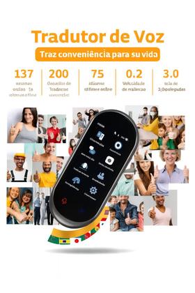 Tradutor de Idiomas Eletrônico Portátil com Câmera e Tela Touch ...