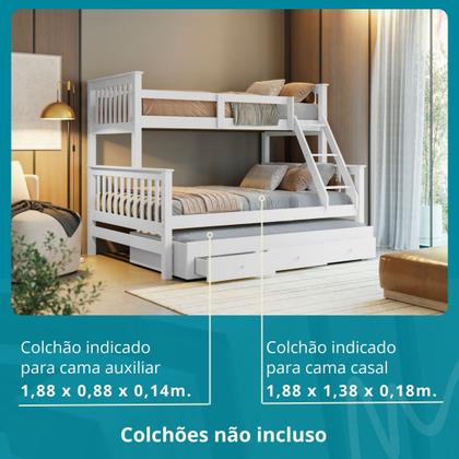 Treliche Casal Solteiro Madeira Maciça Com Aux Solt Gavetas - Woodstore ...