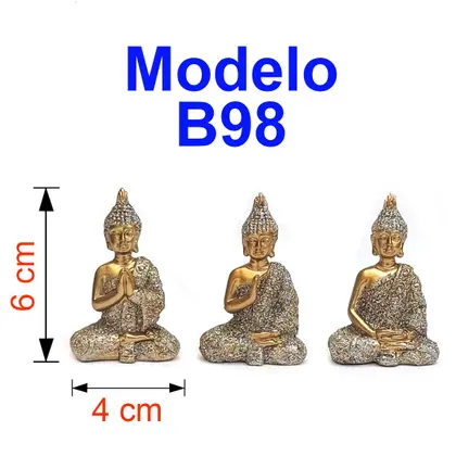 Trio buda decorativo Enfeite Resina Meditando kit com 3 modelo a ...