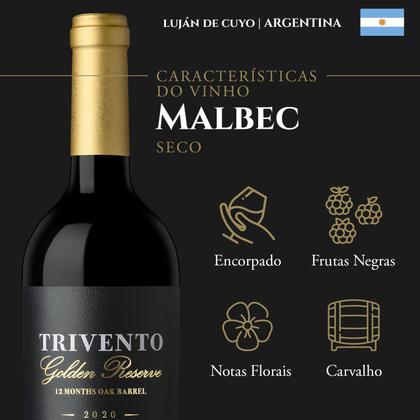 Trivento Vinho Tinto Argentino Seco Golden Reserve Malbec 750ml - Vinho ...