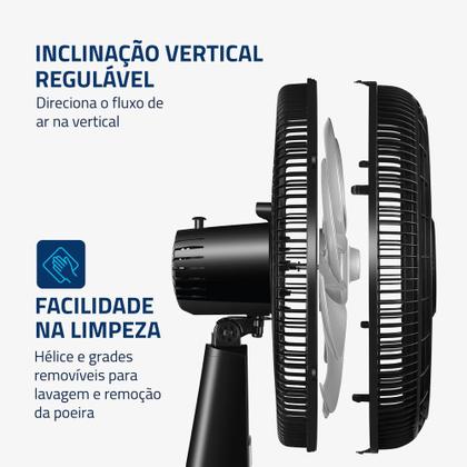 Ventilador de Mesa Mondial 40cm 8pás Turbo Nvt-40-8p-b Preto/prata 127v ...