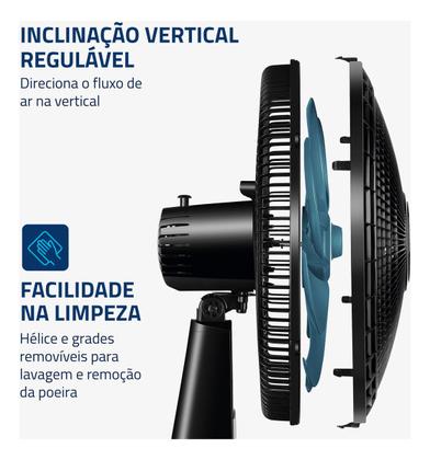 Ventilador De Mesa Mondial 6 Pás 140w Vsp-40-ap Preto - Pás Azul ...