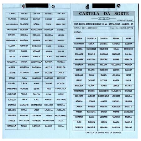 Cartela De Rifa Com 100 Nomes Para Imprimir Riset - Riset