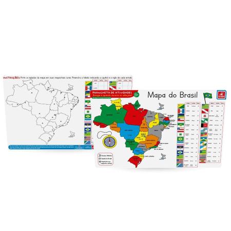 mapa do brasil educativo pedagogico em madeira encaixe regiões e ...