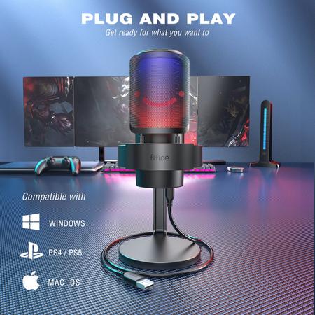 FIFINE AmpliGame A8 USB Mic With Controllable RGB, Live, 44% OFF