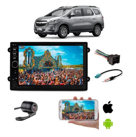 Som Pra Carro Aparelho Automotivo Midia 7 Pol CarPlay + Moldura GM SPIN 2019 + Câmera - MP5 ...