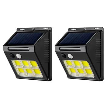 02 Luminárias Luz Solar Arandela Área Externa Sensor Presença Sem Fio ...