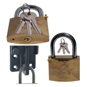 02 x Cadeado Grande 75mm Tritan Robusto Corpo Maciço Haste Inox ...