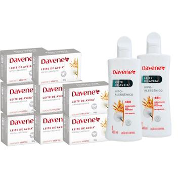02UN Hidratante + 8UN Sabonete Leite De Aveia Hipoalergenico - Davene ...