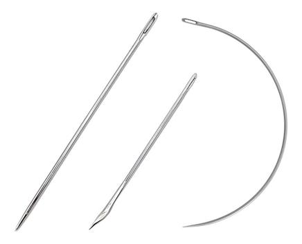 03 Agulha Manual Costurar Couro Tapete Fio Encerado Furo 1mm - Evolvere ...