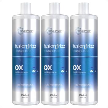 03 Brscience Fusionfrizz Brilliant Blond Ox 20 Vol 1000ml - Água ...