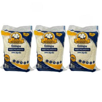 03 Estopas Polimento 400g C/ Algodão 100% Resinorte Original - Estopa ...