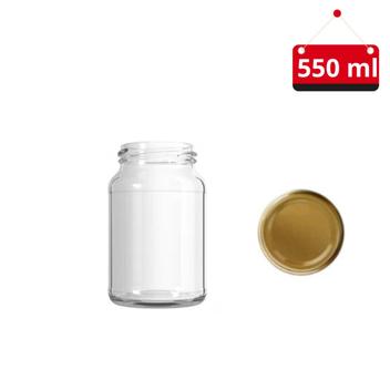 05 Un. Pote de vidro 550 ml com tampa e lacre - Owens-Illinois - Pote ...