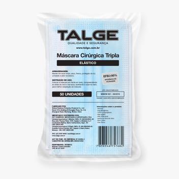 1 Cx Máscara Cirúrgica Tripla C/elástico Talge - Máscara Facial ...