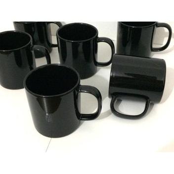 10 Canecas de Porcelana Preta (Não é para Sublimar) 300ML Lettering ...