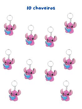 10 Chaveiros Volta as Aulas Sticth Angel Ursinho Pooh Bob Esponja ...