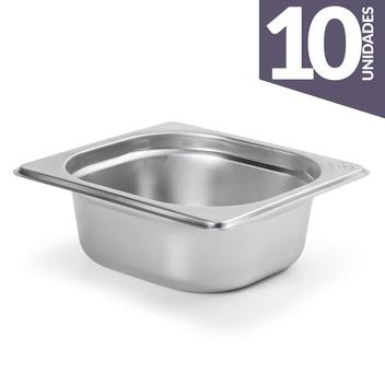 10 Cubas Inox 1/6 65M - Gourmet Mix - Cuba Industrial - Magazine Luiza