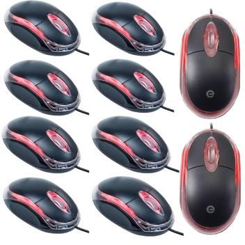 10 Mouse Usb Mini Led 1000 Dpi Pc Notebook Ms-9 Exbom Preto - Mouse ...