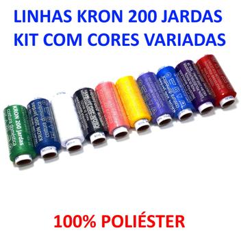 10 Retros De Linha Pequeno Com 182m Marca Kron 100% Poliéster Cores ...