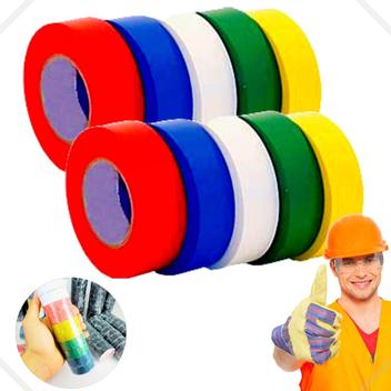 10 Rolos Fita Isolante Colorida 50 Metros Anti Chamas - Fita Isolante ...