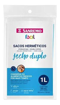 10 Sacos Herméticos Zip Lock 1l Sacos Para Alimentos Sanremo - Porta ...