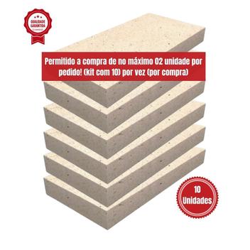 10 Tijolo Refratário 23x11,4x2cm Plaqueta Churrasqueira - LAURINDOS ...