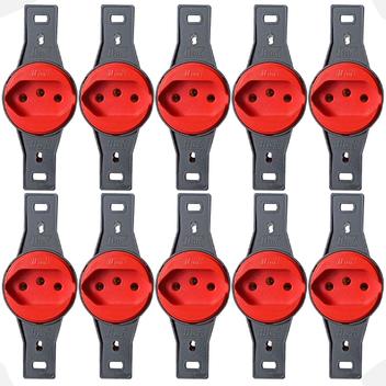 10 Tomada de embutir redonda 2P+T 10A Cor vermelha - Blux - Tomadas - Magazine Luiza