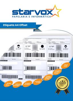 100 Folhas Etiqueta A4 Adesiva Offset Fosca Lisa Impressora Jato de Tinta e Laser - Levox ...