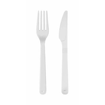 100 Kits Garfo e Faca Descartável Forte para Refeição - AAZ - Faca ...