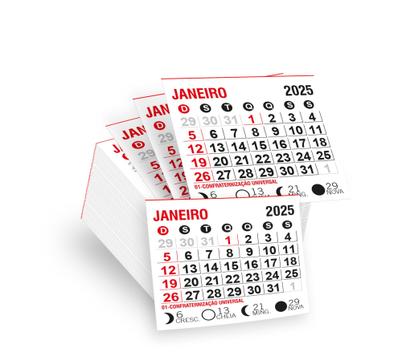 100 Mini Blocos calendários 5x4cm 2025 Destacados - WRA - Calendário ...