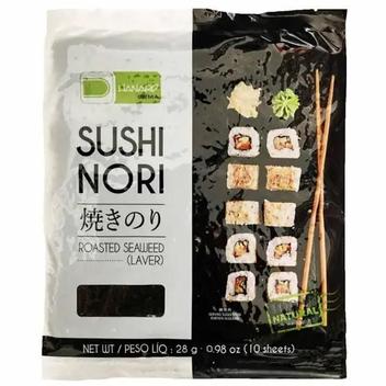 100 pacotes de alga sushi nori hanaro de 10 folhas 28 gramas - Alga ...