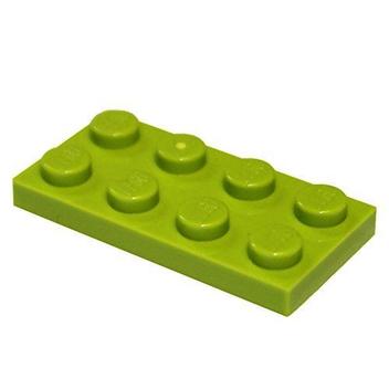 100 Placas LEGO 2x4 Verde Amarelado Brilhante - Blocos de Montar ...