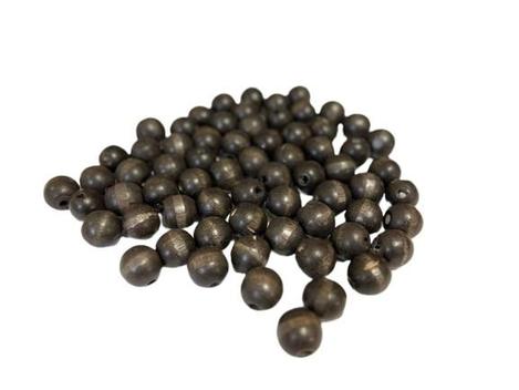 100 Un. Conta de Madeira 22mm Preto Café Furo Passante - Atelie das ...