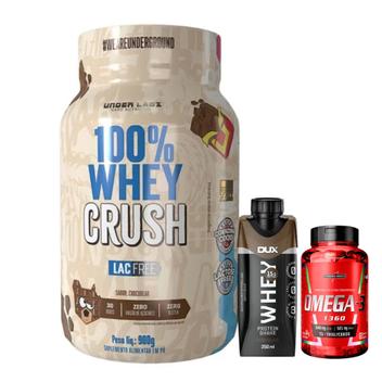 100% Whey Crush 900g - Zero Lactose/Glúten - Under + Whey Shake - 250ml ...