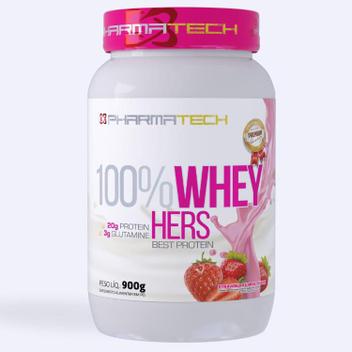 100% Whey Hers - Strawberry Milk Shake - 900g - Pharmatech - Pharmatech ...