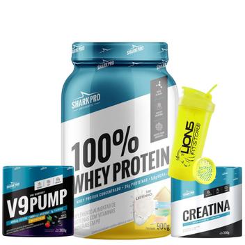100% Whey Protein Shark Pro (900g)+V9 Pump Shark Pro 300g(GUARANA C ...