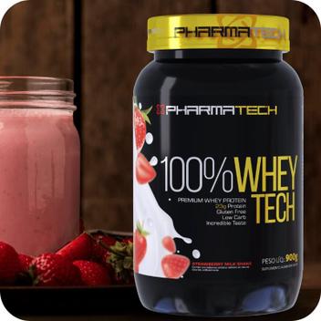 100% Whey Tech - Strawberry Milk Shake - 900g - Pharmatech Labz - Whey ...