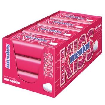 12 Bala Kiss Mentos Sabor Morango Sem Açúcar 50 unidades 35g - Balas ...