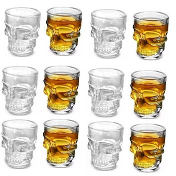 12 Copos Shot de Caveira Vidro 45ml para Dose Drinks - Class - Copo de ...