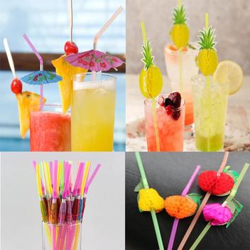 120x Canudo Frutas E Guarda-chuva Enfeite Para Drinks Festa - FULL ...