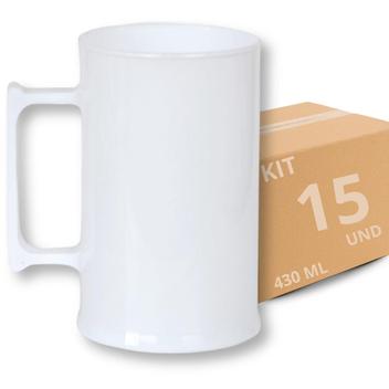 15 Canecas Acrilico Lisas Chopp Para Personalizar 430ML - MULTIVEX ...