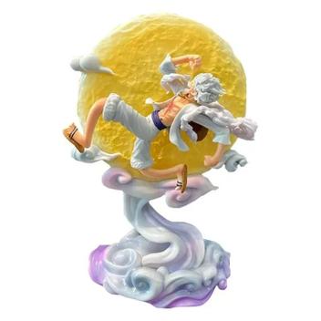 16cm One Piece Anime Figura Lua Nika Luffy Gear 5 Lua Luz Estátua De ...