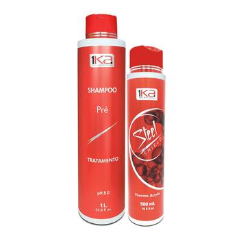 1Ka Shampoo Pré Tratamento + Steel Shield Progressiva 500ml - Kit de ...