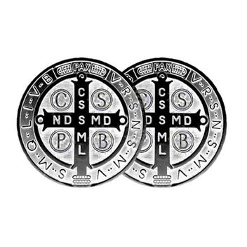 2 Adesivos Medalha De São Bento Cruz Sagrada Metal 6 cm - Adesivo Auto ...