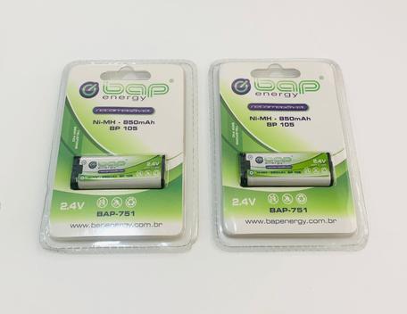 2 Bateria telefone Sem Fio Recarregável 850mAh 2.4V Bap-751 - Baterias ...