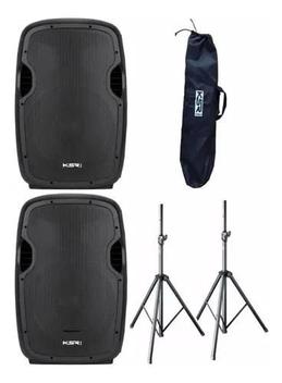 2 Caixa sAtivas 15 K815 Ksr Pro Bluetooth + Tripes + Bag - MASTER VOICE ...